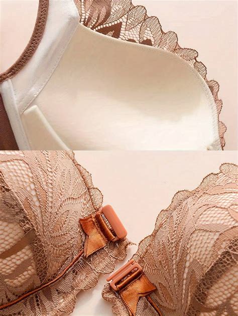 Sexy Lace Wireless Bra Comfortable And Breathable Front Closure Push