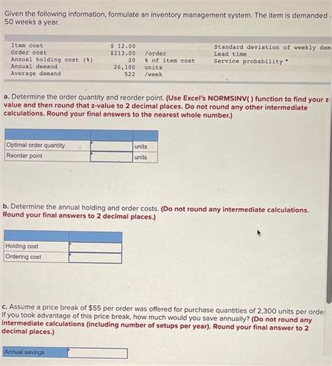Given The Following Information Formulate An