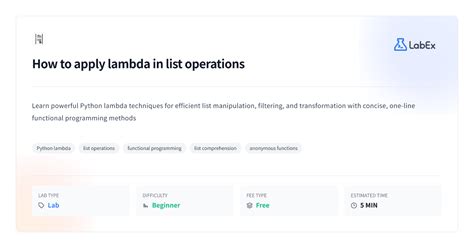 How To Apply Lambda In List Operations Labex