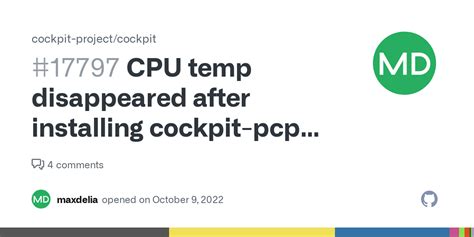 Cpu Temp Disappeared After Installing Cockpit Pcp On Raspberry Pi 4 Model B Rev 14 · Issue