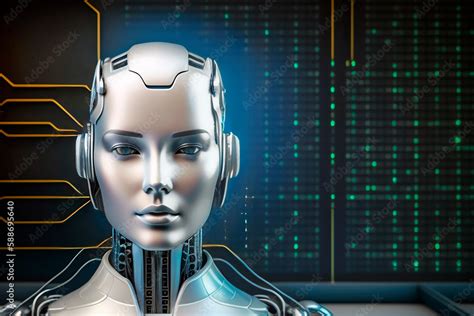 Technology Background With Femile Robot Stock Illustration Adobe Stock