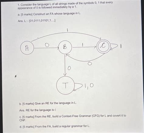 Solved Consider The Language L Of All Strings Made Of The Chegg