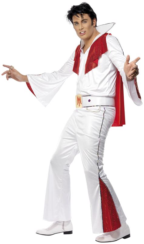 70s Elvis Presley Costume White And Red