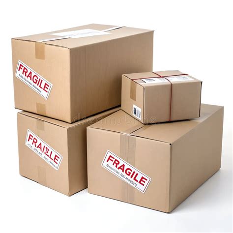 Cardboard Boxes With Fragile Tags Stock Illustration Illustration Of