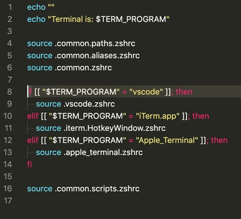 tip use the term program env variable in zshrc to set shell config for vscode with iterm