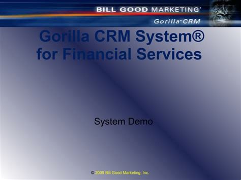 Gorilla Crm System Demo Ppt