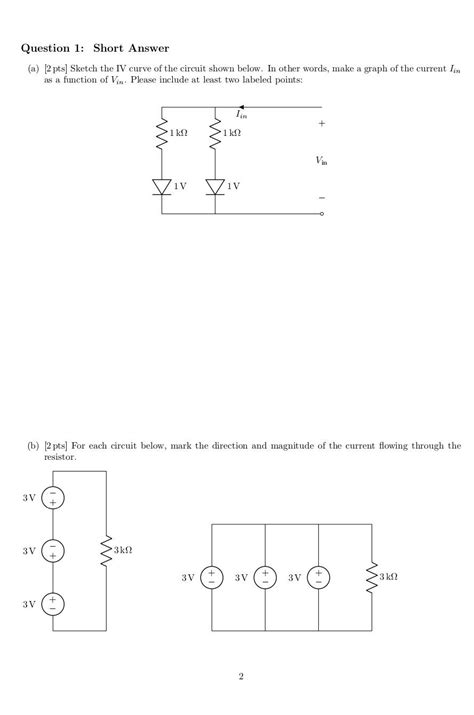 Solved A Pts Sketch The IV Curve Of The Circuit Shown Chegg Com