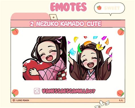 2 Nezuko Kamado Emotes Twitch Emotes Discord Emotes Cute Emotes Streamer Streaming Demon Slayer