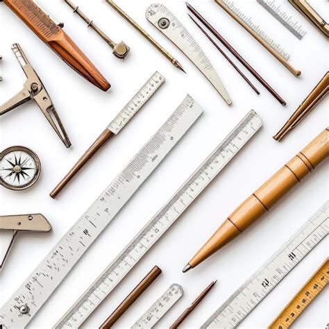 Geometric Precision Rulers And Compasses On A White Desk Premium Ai Generated Image