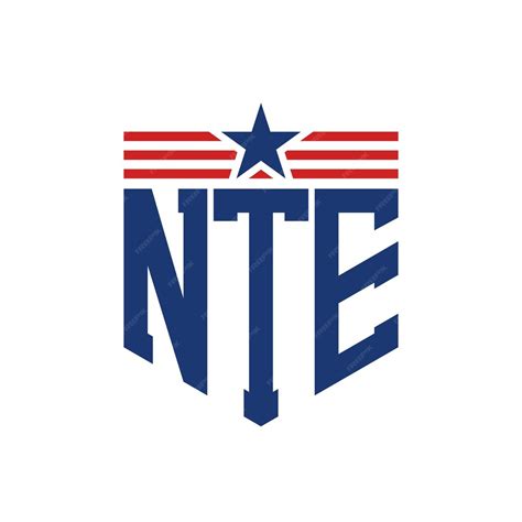 Patriotisches Nte Logo Mit Stern Und Amerikanischer Flaggebänder
