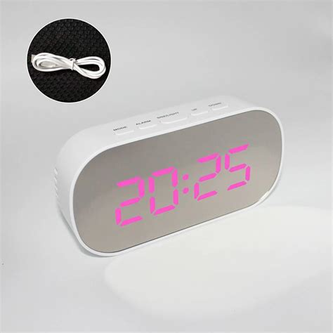 Цифровой зеркальный светодиодный дисплей будильник электронные часы с температурным календарем