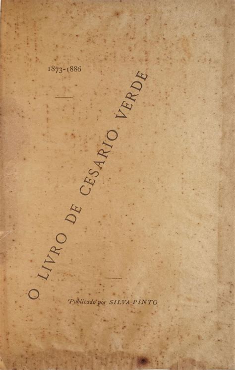 O Livro De Cesário Verde 1873 1886 By Verde José Joaquim Cesário