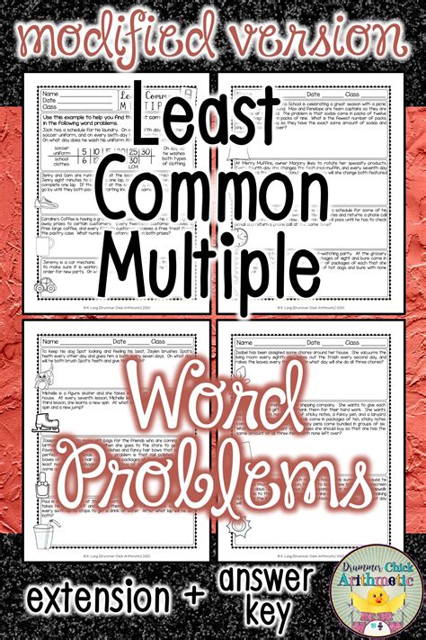 Least Common Multiple Word Problems Word Problems Least Common Multiple Common Multiples
