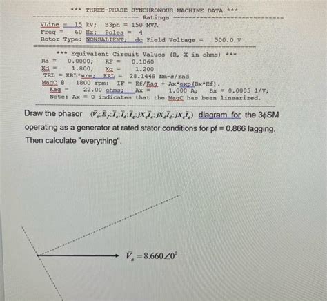 three phase synchronous machine data yline