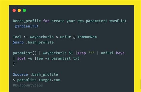 Bug Hunty On Twitter Recon Profile For Create Your Own Parameters