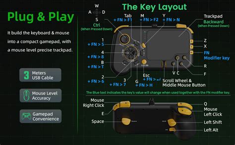 Ifyoo Gtp01 Wired Usb Gaming Touchpad With Keyboard And Mouse Funcitons