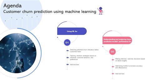 Agenda Customer Churn Prediction Using Machine Learning Ml Ss Ppt Template