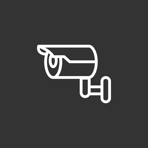 Line Security Camera Icon Flat Style Isolated On White Background