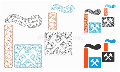 Plant Vector Mesh Network Model And Triangle Mosaic Icon Stock Vector
