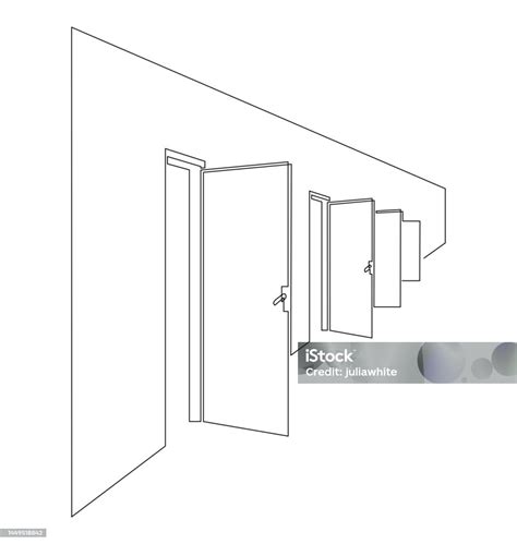 현관 문을 엽니 다 방이나 사무실 입구 연속 선 그리기 벡터 일러스트레이션 가정 생활에 대한 스톡 벡터 아트 및 기타 이미지 가정 생활 가정의 방 강철 Istock
