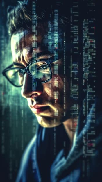 Premium Ai Image Shadowy Super Coder Artistic Rendition Of Code On