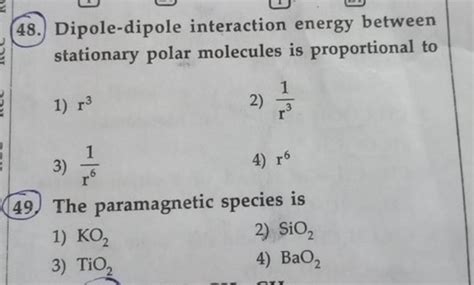 Dipole Dipole Interaction Energy Between Stationary Polar Molecules Is Pr