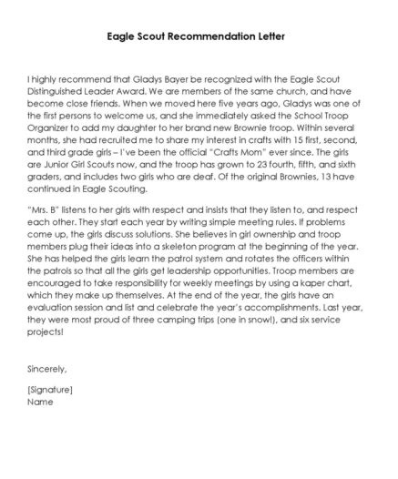 24 Examples Of Eagle Scout Recommendation Letters