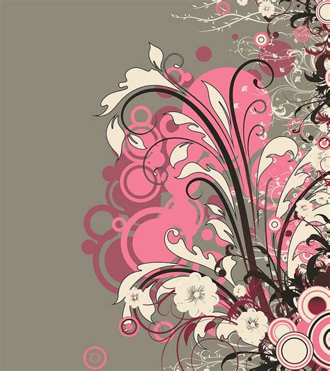 복고풍 꽃 배경 벡터 Eps Ai Uidownload