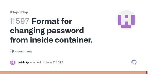 Format For Changing Password From Inside Container Issue 597
