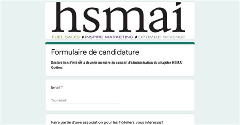 Formulaire De Candidature Michael Frezza