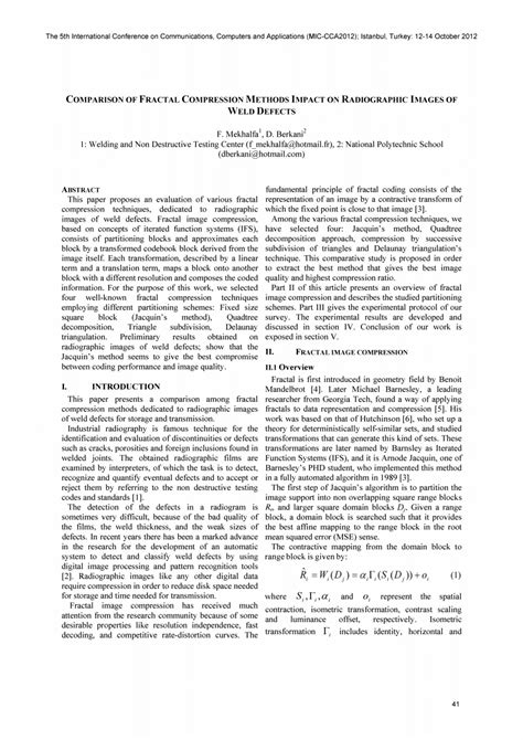 pdf comparison of fractal compression methods impact on radiographic