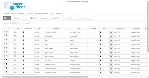 Bulk Edit Categories Tags Product Attributes Taxonomies In Spreadsheet
