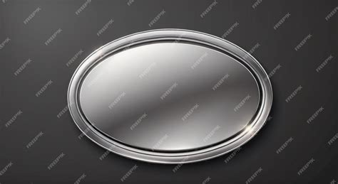 Premium Photo Elegant Silver Ellipse Button 3d Steel Glossy Design With Gradient Light Effect