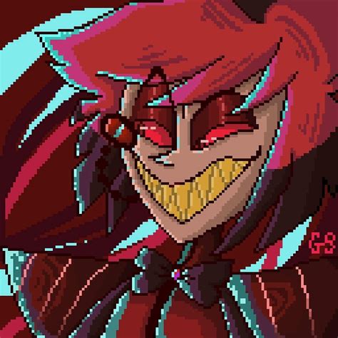 Alastor Hazbin Hotel Pixel Arthazbin Hotel Pixel Art Grid