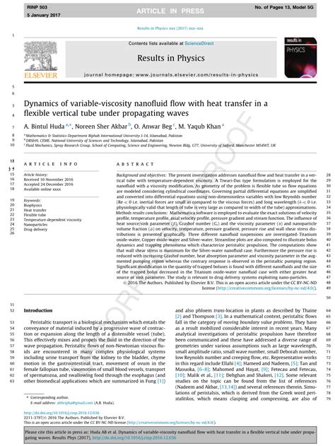 Pdf Dynamics Of Variable Viscosity Nanofluid Flow With Heat Transfer In A Flexible Vertical