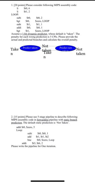 Solved 1 20 Points Please Consider Following Mips Assembly