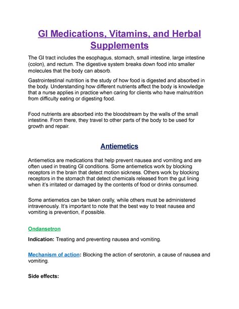 Gi Medications Herbal Supplements And Vitamins Lecture Gi
