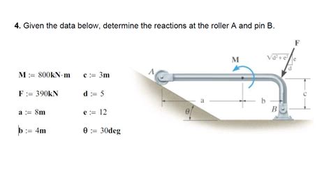 Solved 4 Given The Data Below Determine The Reactions At
