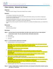 Class Activity Network By Design Doc Class Activity Network By Design Objective