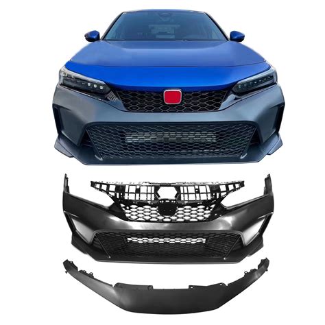 Ikon Motorsports Front Bumper Cover Compatible With 2022 2024 Honda Civic Sedan Type R Style