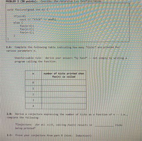 Solved Problem 2 30 Points Consider The Recursive C