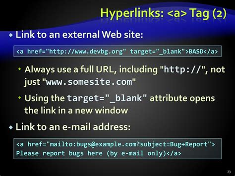 HTML Text Hyperlink Images Ppt Download