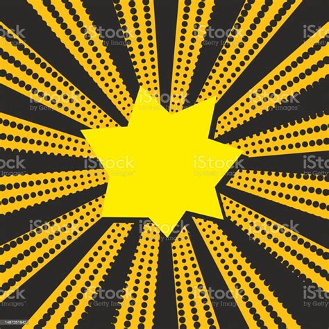 밝은 노란색과 검은색 버스트 배경 만화 스타일의 팝 아트 번개 폭발 점 텍스트에 대한 별 노란색 구름 Starburst Bush에 대한 스톡 벡터 아트 및 기타 이미지