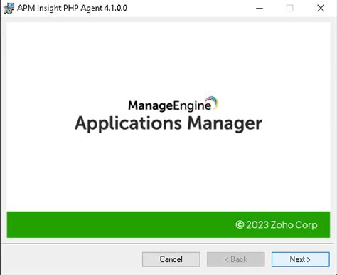 Install Apm Insight Php Agent In Windows Applications Manager User Guide