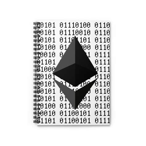 Ethereum Binary Code Notebook Eth Coder Nerd White Spiral Notepad Journal T For