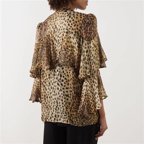 Bea Ruffle Leopard Print Blouse