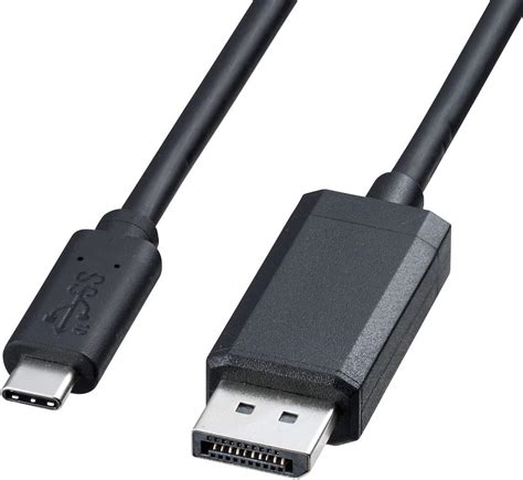 Jp サンワサプライ Type C Displayport変換ケーブル Usb Type Cオス Displayportオス 3m 4k60hz対応 ブラック Kc