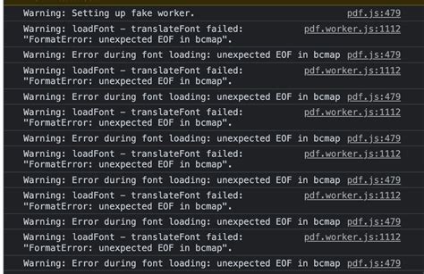Warning Loadfont Translatefont Failed Formaterror Unexpected Eof