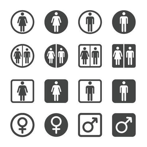 Man And Woman Icon Set 49286520 Vector Art At Vecteezy