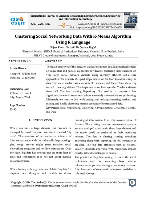 Pdf Clustering Social Networking Data With K Means Algorithm Using R Language